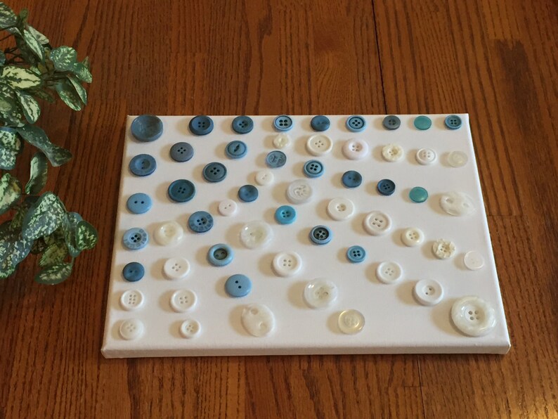 Button Art - Button Craft - Buttons on Canvas - Button Wall Art ...