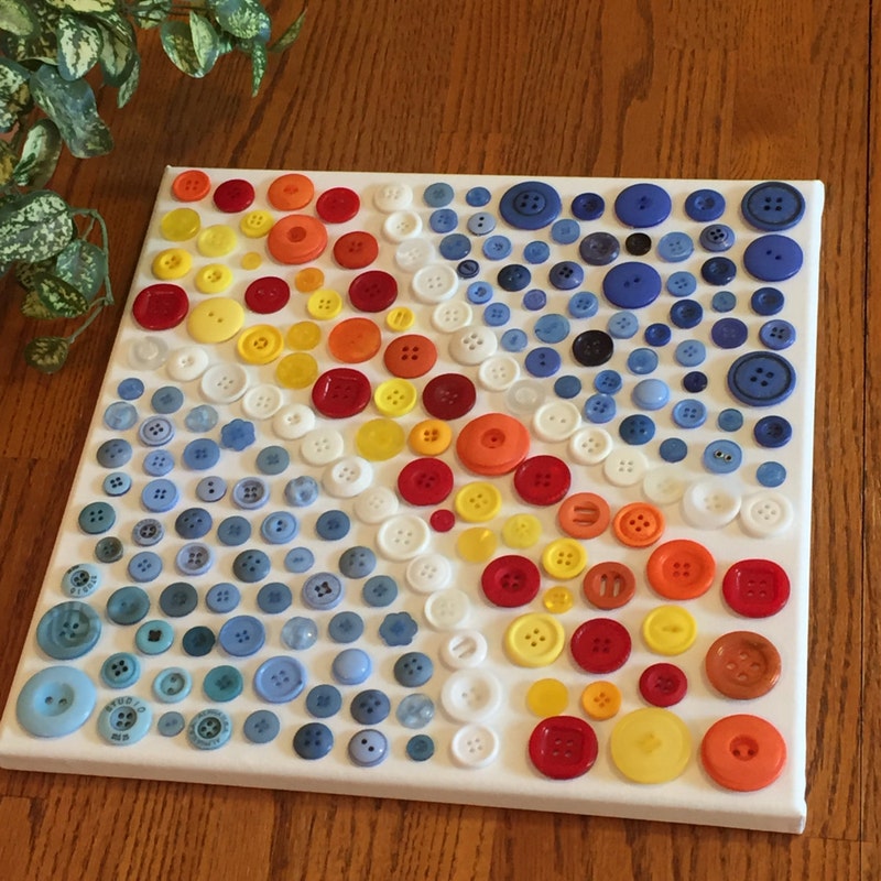 Button Art Canvas - Etsy