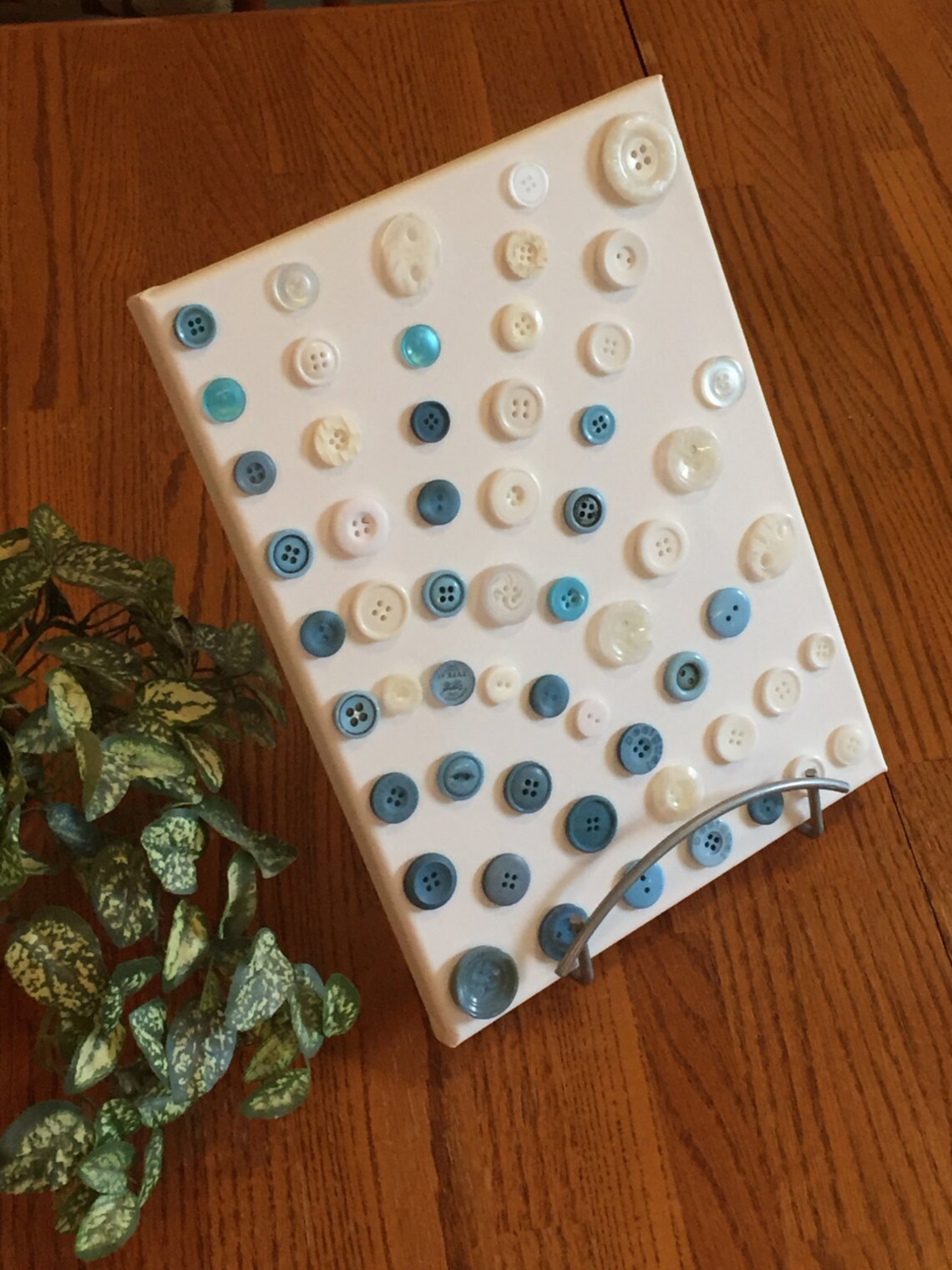 Button Art Button Craft Buttons on Canvas Button Wall Art Canvas Button ...