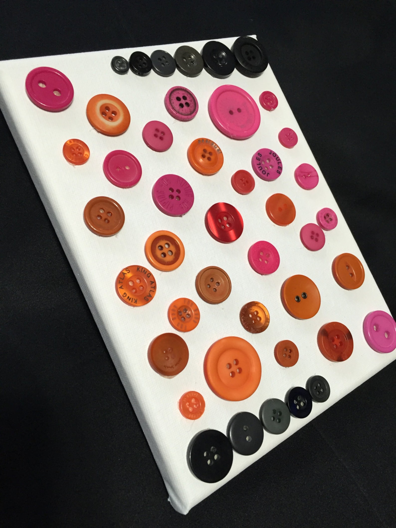 Button Art - Canvas Button Art - Buttons on Canvas - Button Wall Art ...