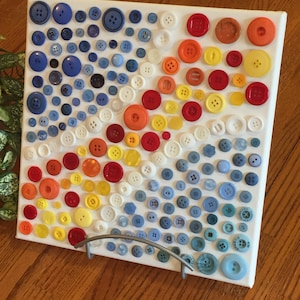 Button Art - Canvas Button Art - Buttons on Canvas - Button Wall Art ...
