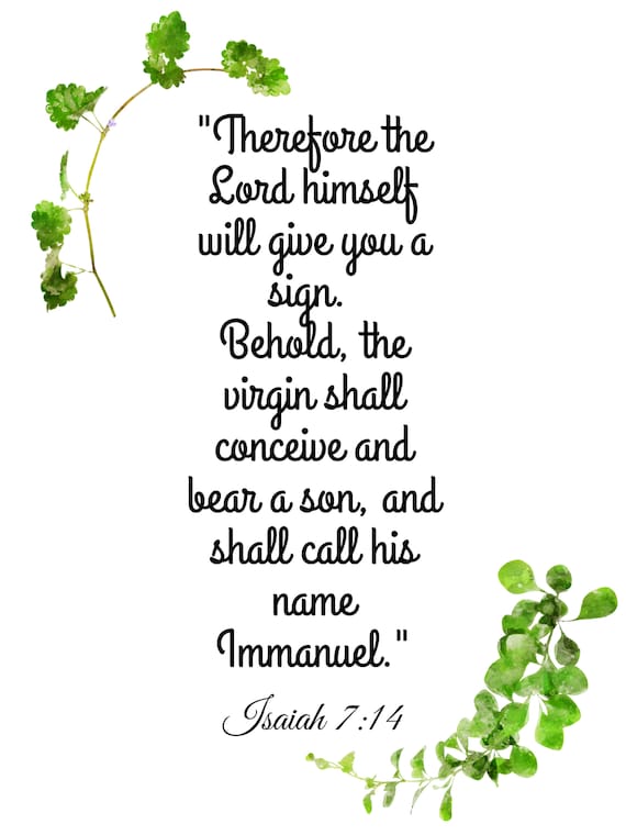 Isaiah 7:14 Bible Verse Ivy Design Digital Download | Etsy