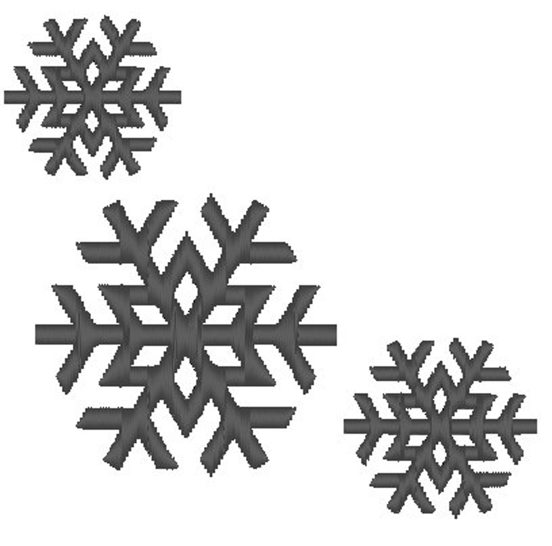 Three Frozen Snowflakes Machine Embroidery File Snowflake Border Edging ...