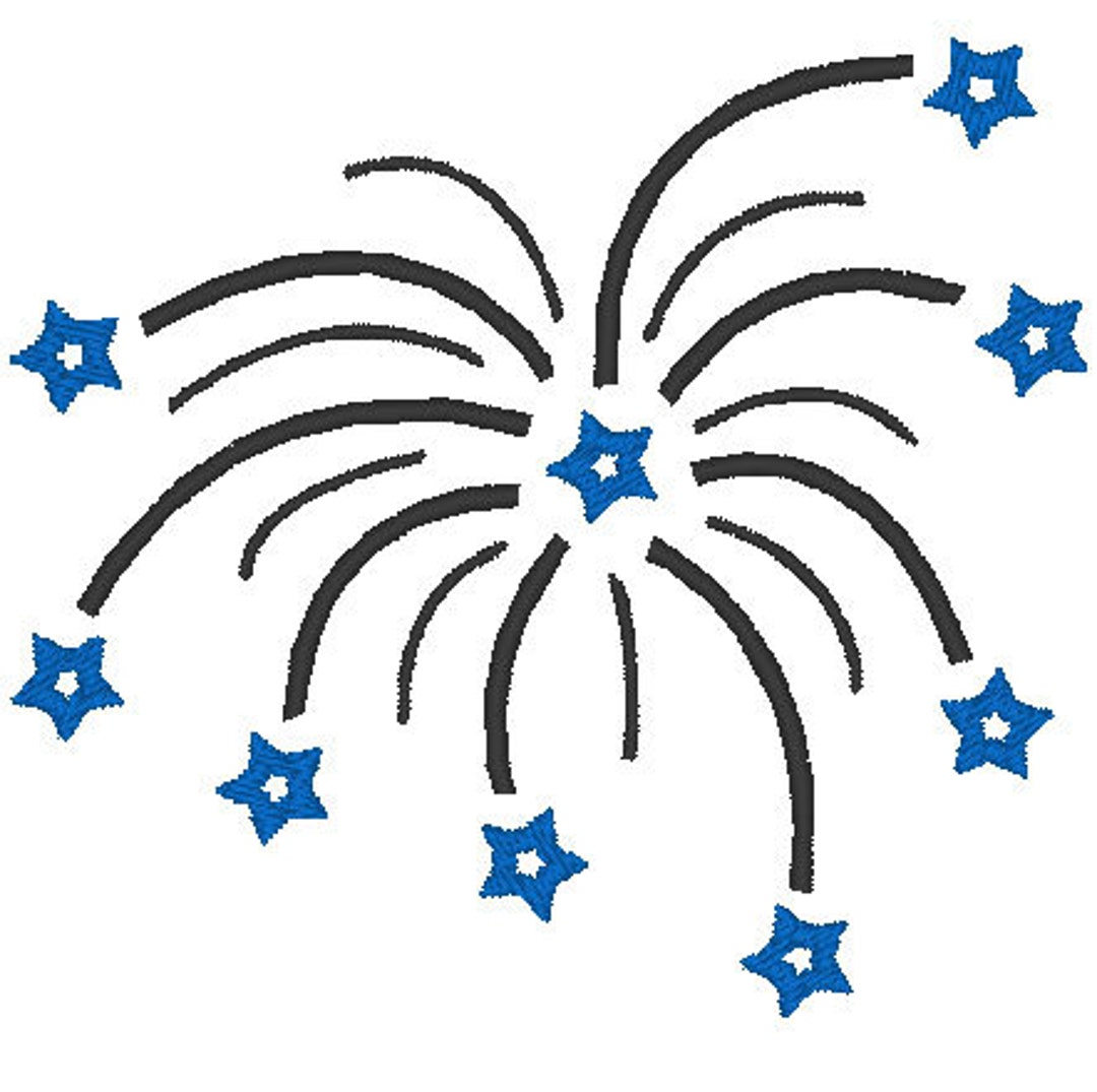 SALE Fireworks Embroidery Design File Instant Download Firework and ...