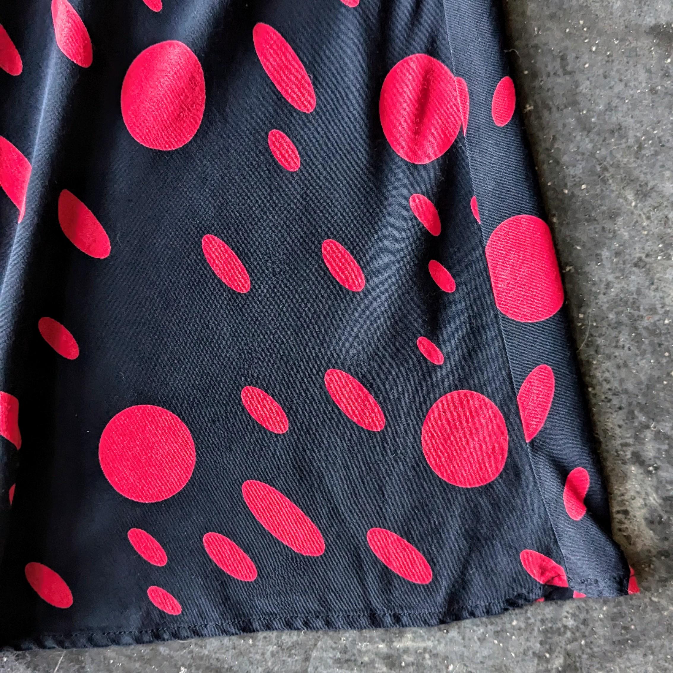 Vintage BCBG Max Azria Black Red Dot Short Sleeve Empire Waist Maxi ...