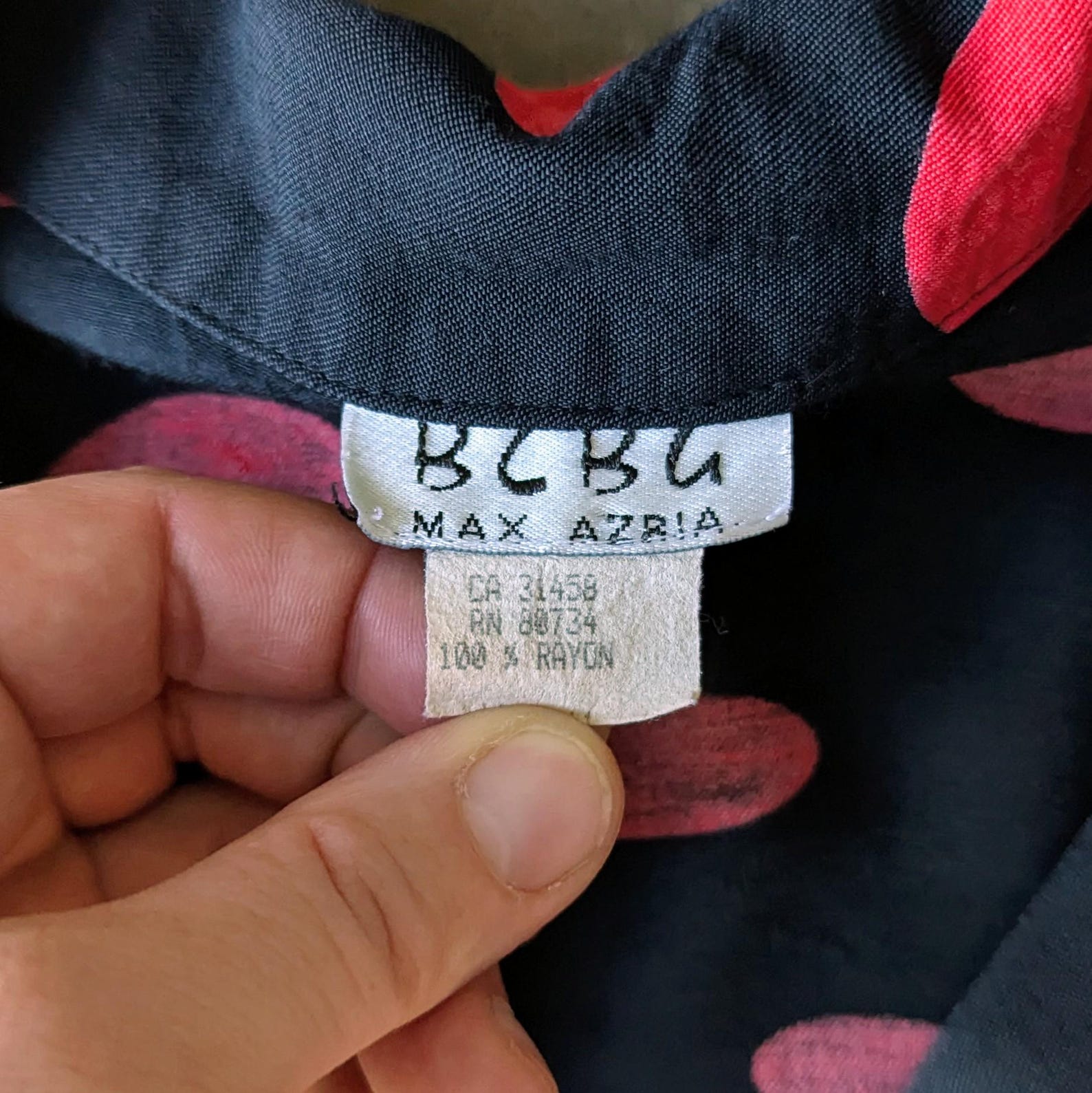Vintage BCBG Max Azria Black Red Dot Short Sleeve Empire Waist Maxi ...