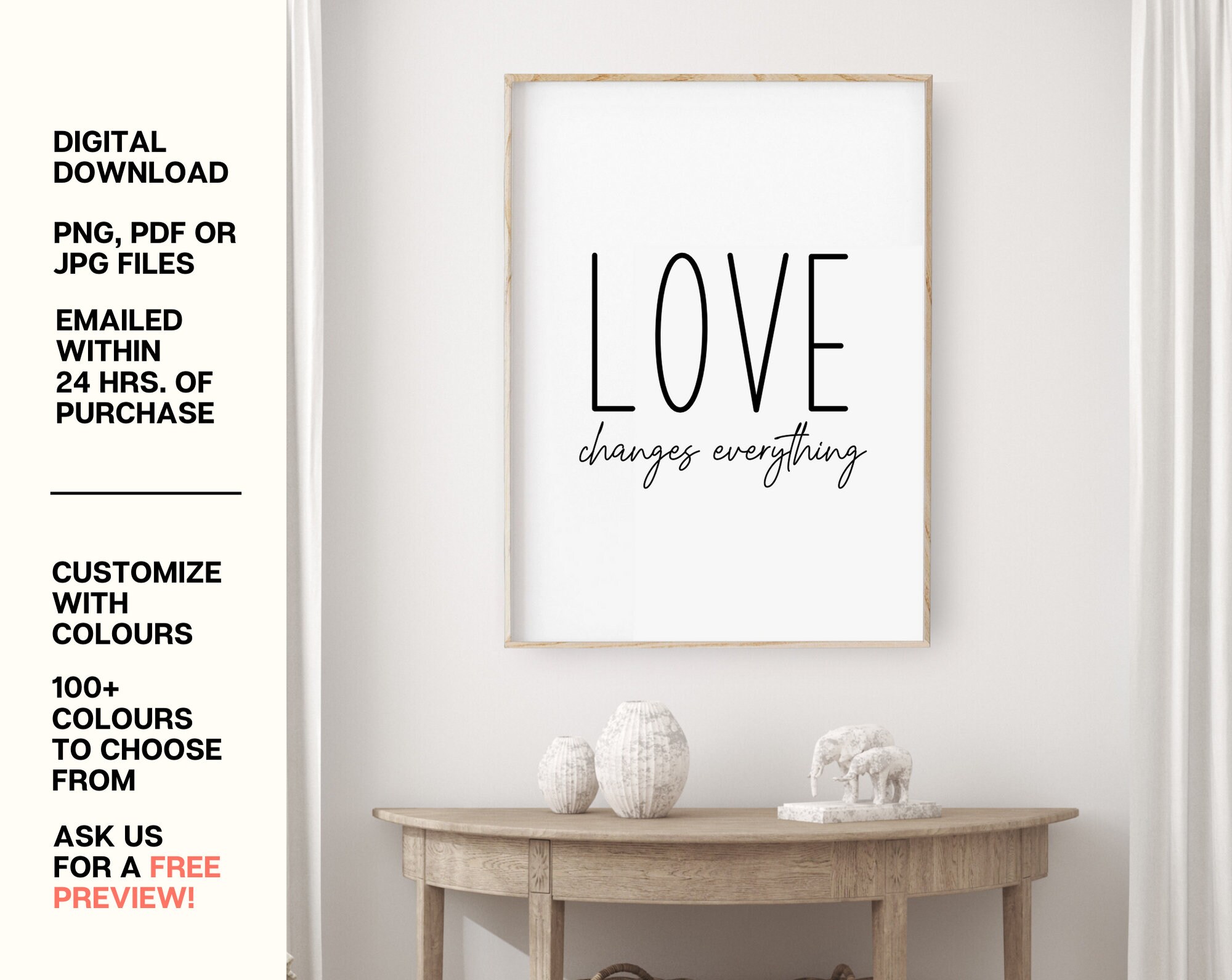Love Wall Art Love Print Love Poster Love Wall Decor | Etsy