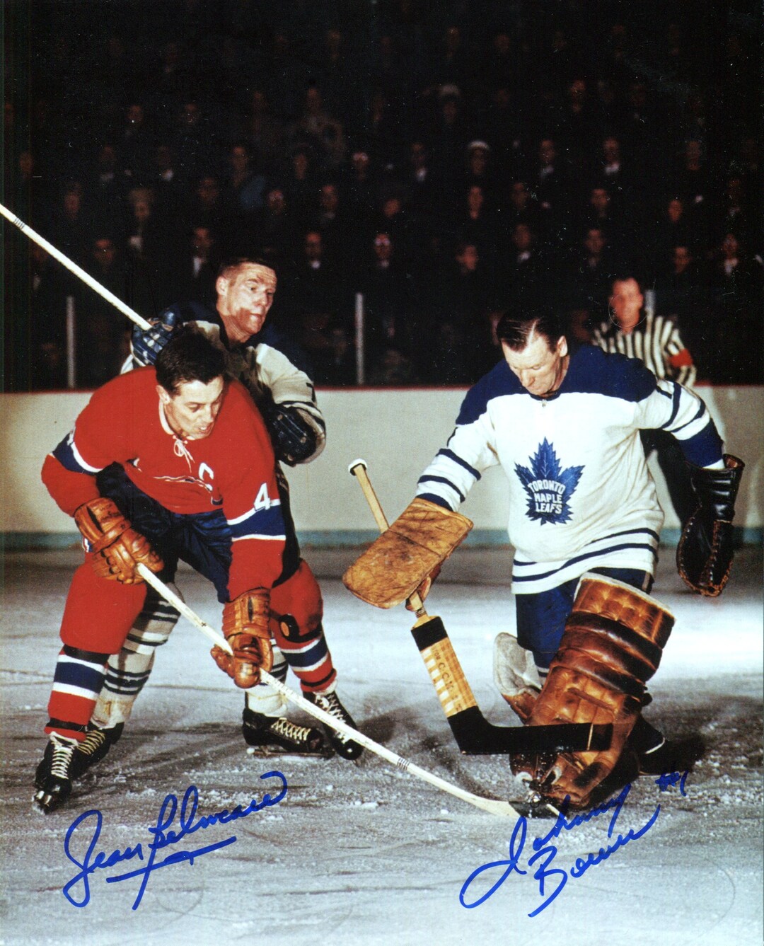 Jean Beliveau & Johnny Bower Signed Montreal Canadiens and Toronto ...