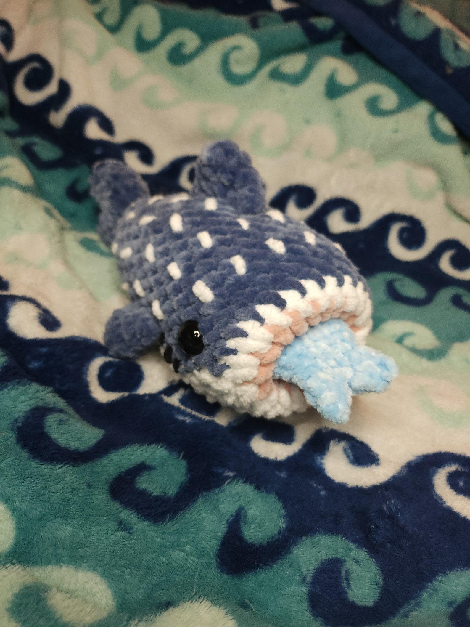 Handmade Crochet Mini Whale Shark Plushie- Cute and Cuddly Marine Life ...