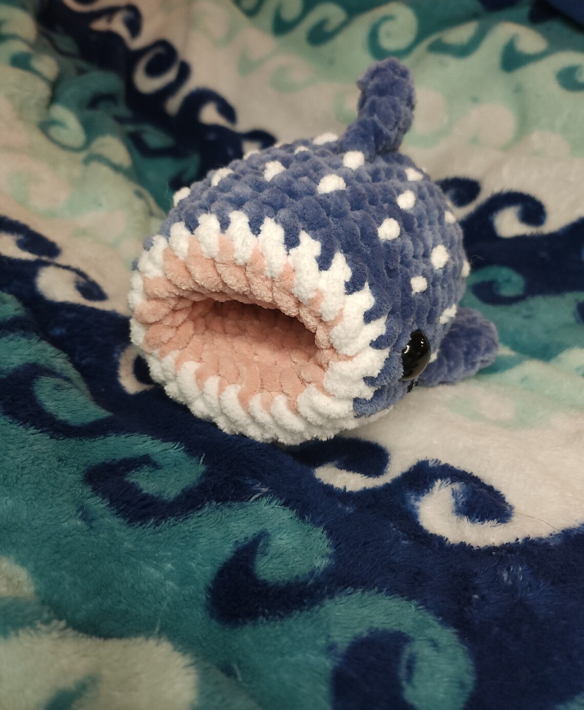 Handmade Crochet Mini Whale Shark Plushie- Cute and Cuddly Marine Life ...