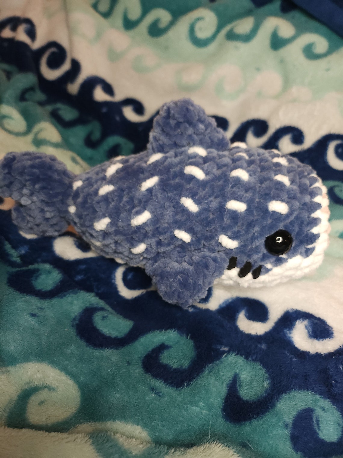 Handmade Crochet Mini Whale Shark Plushie- Cute and Cuddly Marine Life ...