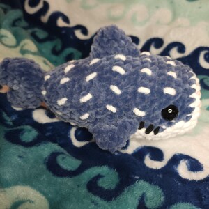 Handmade Crochet Mini Whale Shark Plushie- Cute and Cuddly Marine Life ...