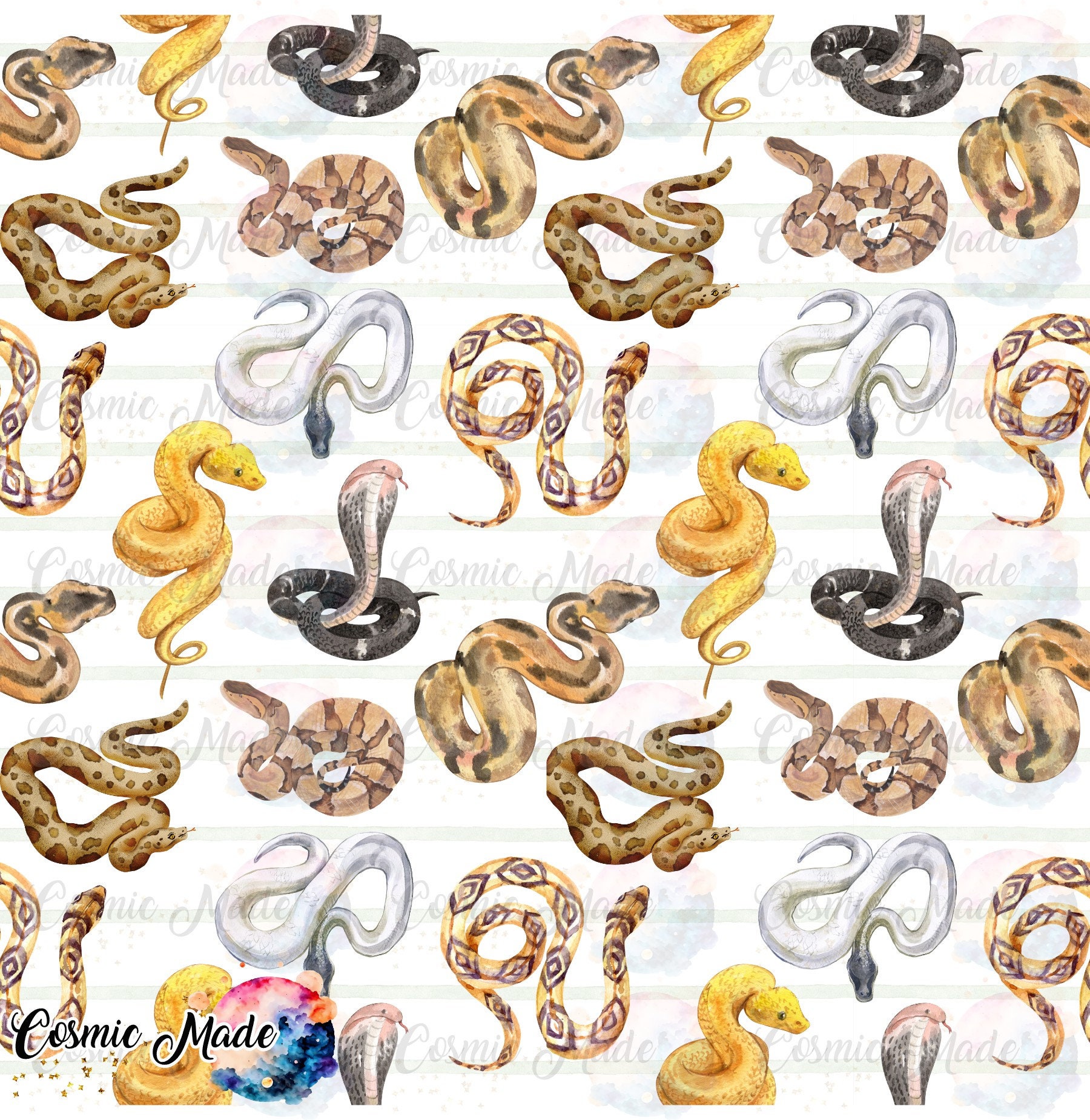 Watercolor Snake SEAMLESS Digital File - Etsy