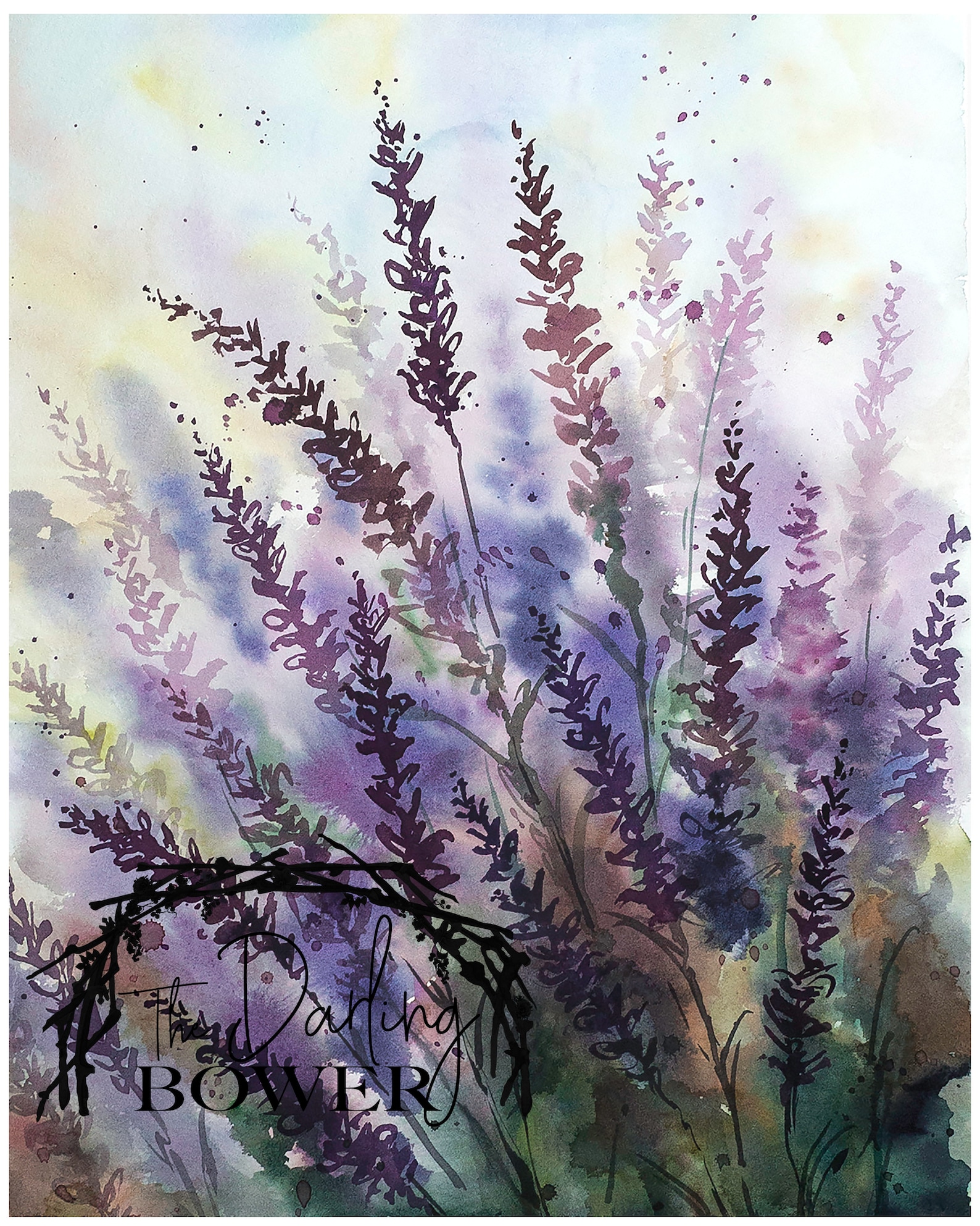 Lavender Fields Wall Art Watercolor Painting Botanical - Etsy