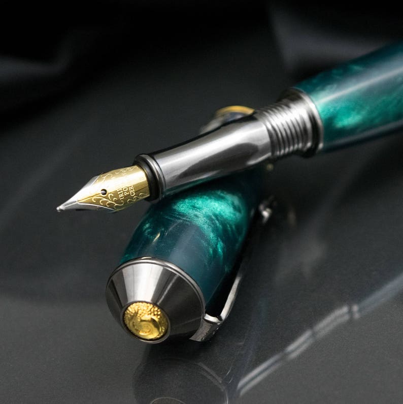 Teal Acrylic Exclusive Handmade Pen Noble Fountain Pen | Etsy