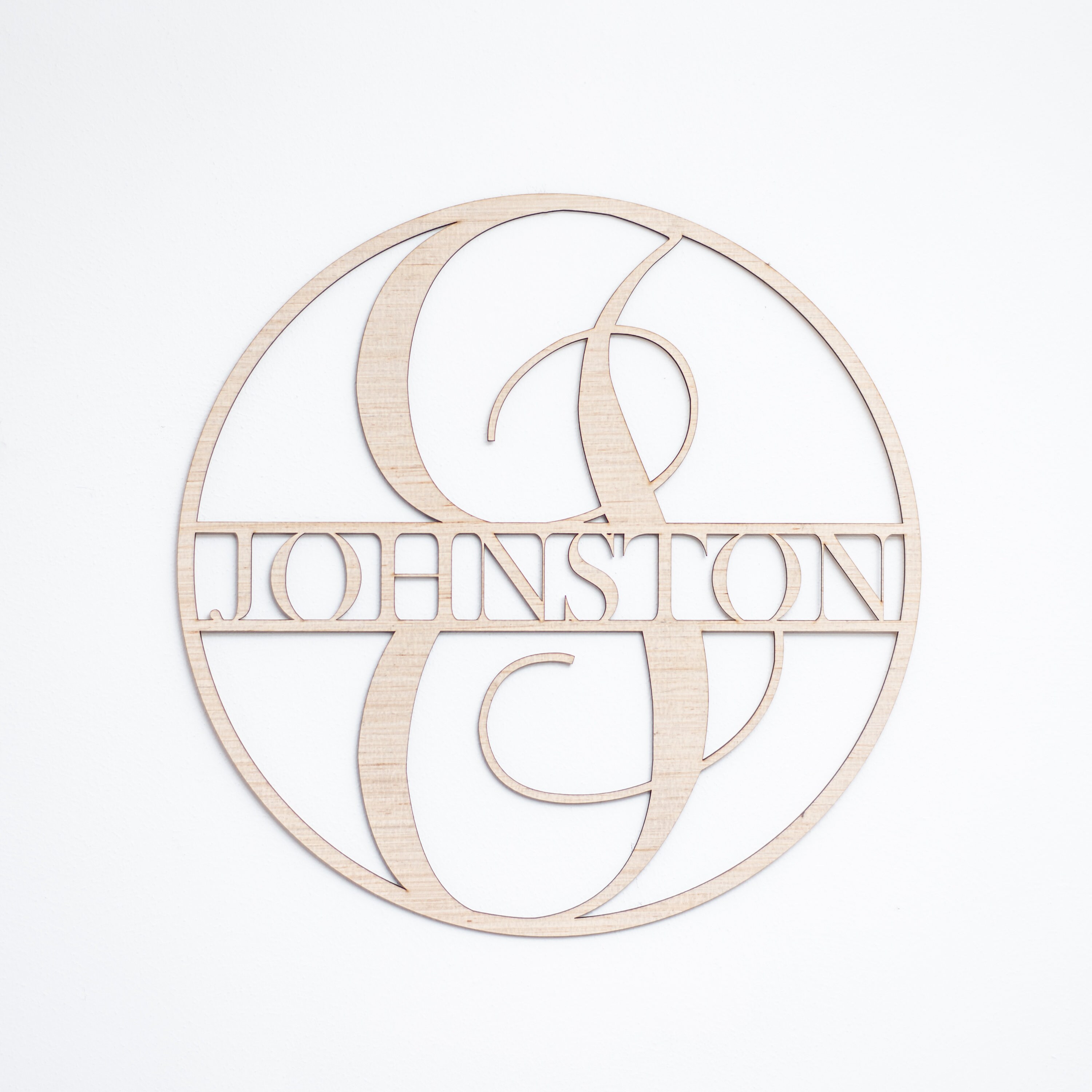 Split Monogram Wall or Door Sign Classic Circle - Etsy