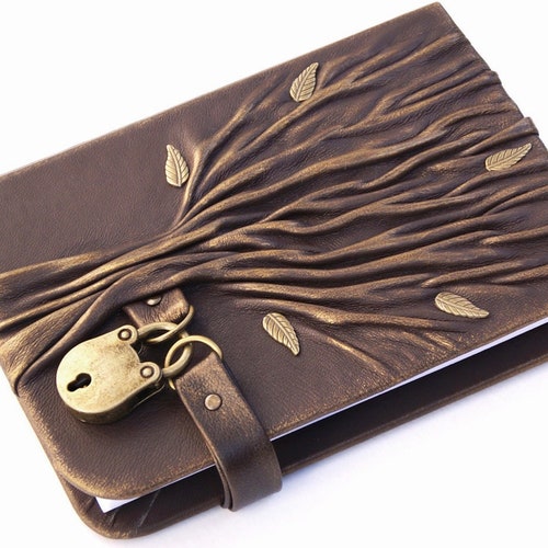 Personalized Leather Journal With Lock and Key Leather - Etsy