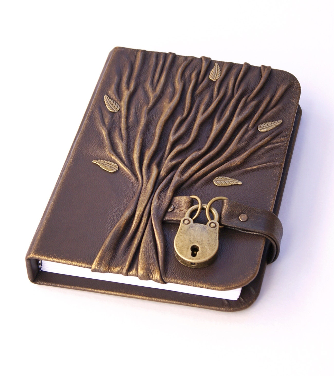 Leather Journal With Lock and Key: Personalized Tree of Life Diary ...