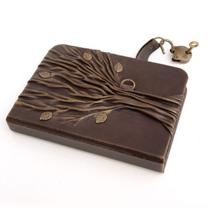 Leather Journal With Lock and Key: Personalized Tree of Life Diary - Etsy