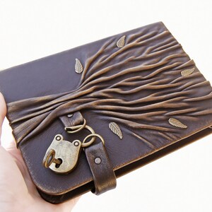 Leather Journal With Lock and Key: Personalized Tree of Life Diary - Etsy