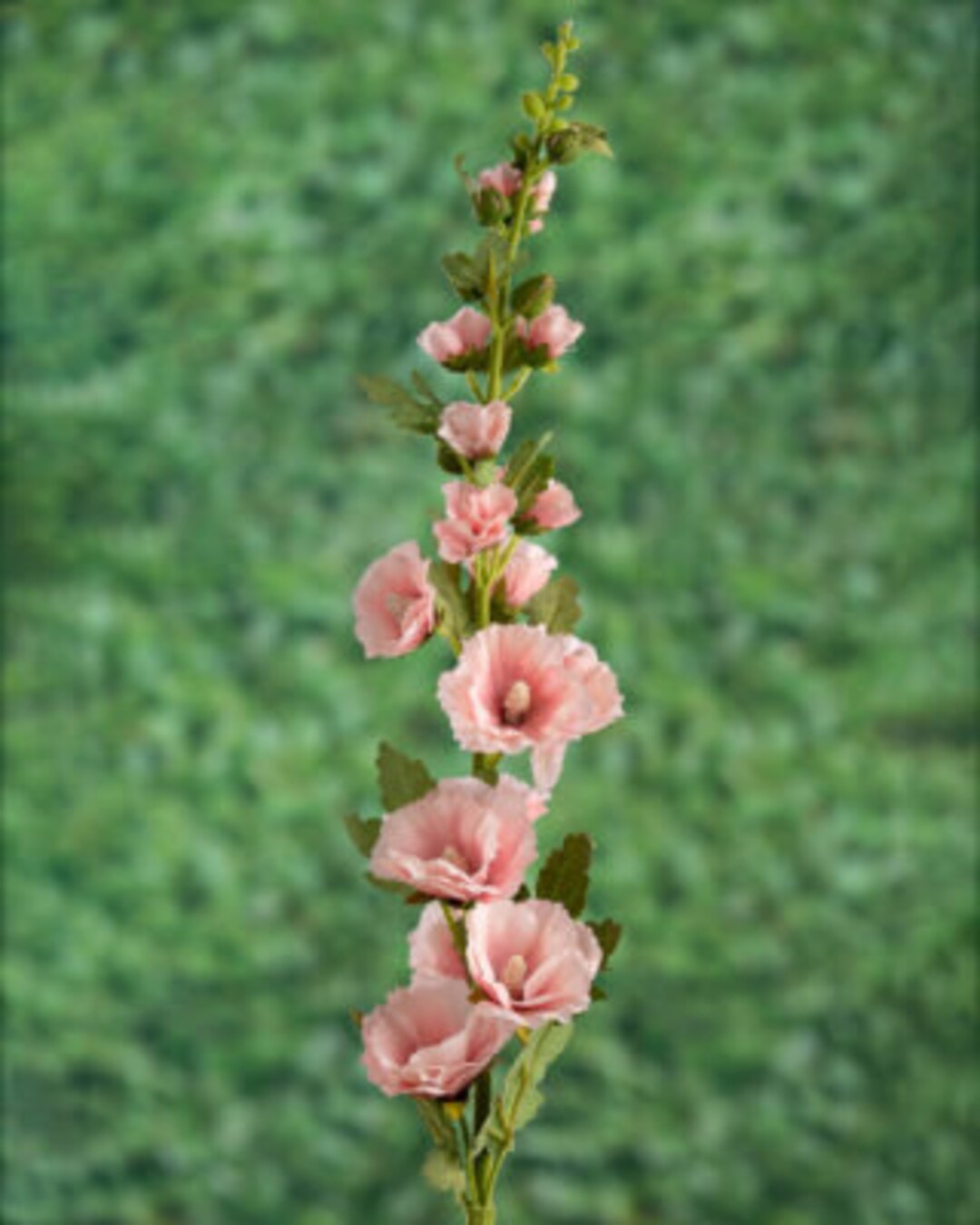 Artificial Pink Hollyhock, Pink Hollyhock Stem, Faux Hollyhocks, Silk ...