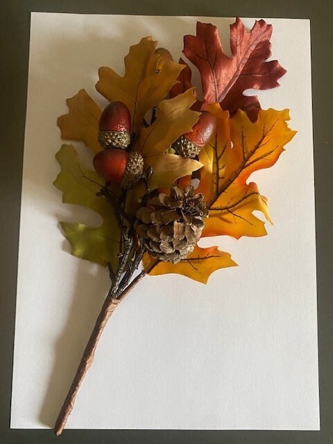 NEW Luxury Artificial Autumn Oak Leaf Pick Faux Berry Pick - Etsy UK