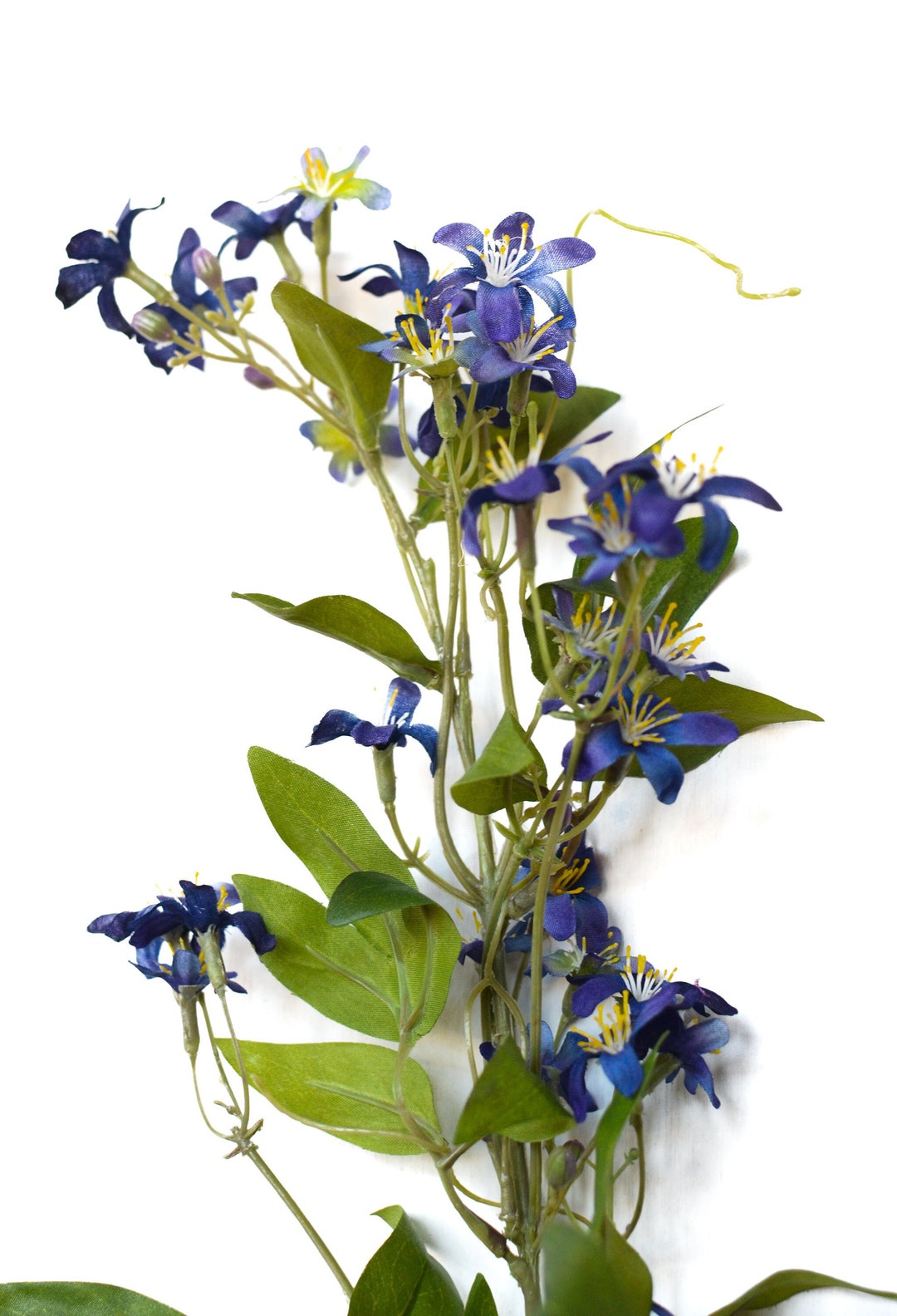 Artificial Wild Blue Clematis Spray, Faux Floral Stem, Faux Flowers ...