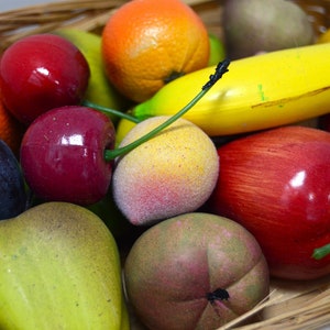 Artificial Assorted Miniature Fruit, 18 Pieces, Faux Banana, Orange ...