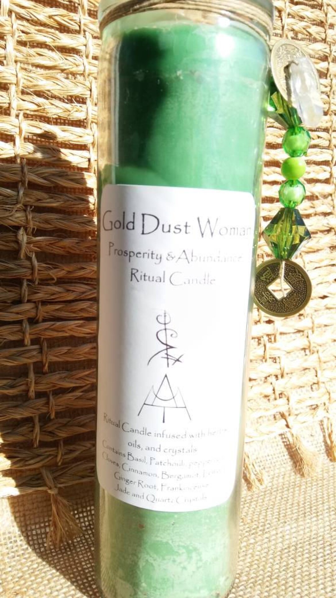 Money Drawing Candle... Crystal Infused Candle. Money Spell Candle ...