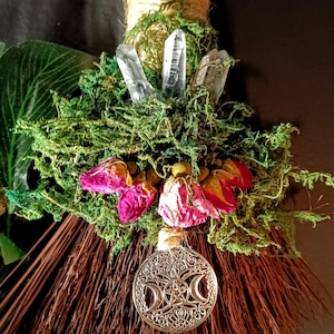 Altar Besom, Witches Besom, Celtic Witch Broom, Altar Broom, Cinnamon Broom, Crystal Witch Broom ...