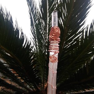 Selenite and Quartz Wand, Wrapped Selenite Wand, Selenite Magic Wand ...