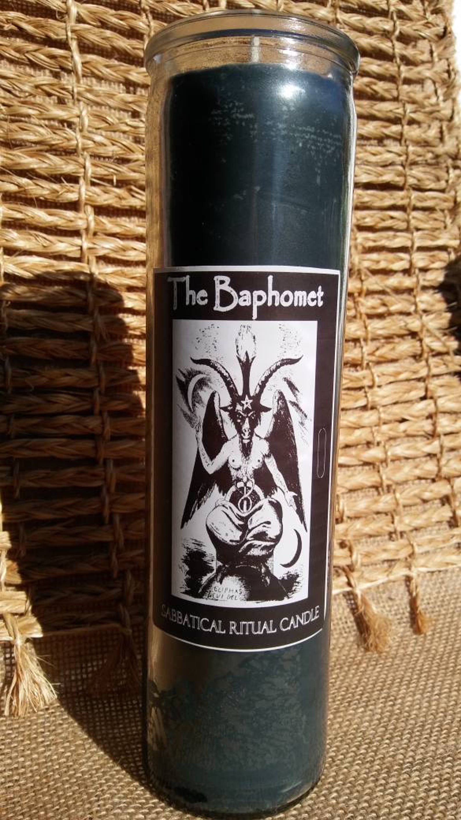 Baphomet Ritual Candle... Baphomet Novena. Left Hand Path. Spell Candle. Crystal Infused Candle ...