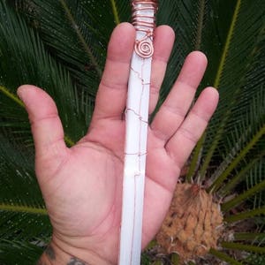 Selenite and Quartz Wand, Wrapped Selenite Wand, Selenite Magic Wand ...