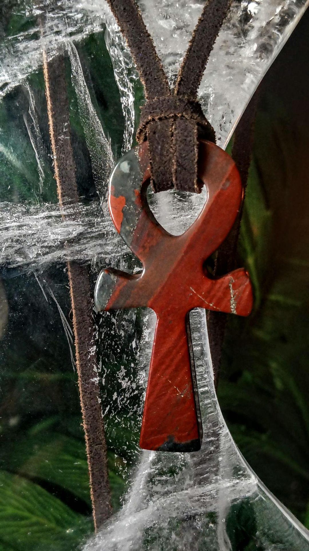 African Bloodstone Ankh, Crystal Ankh Pendant, Protection Amulet, Good ...