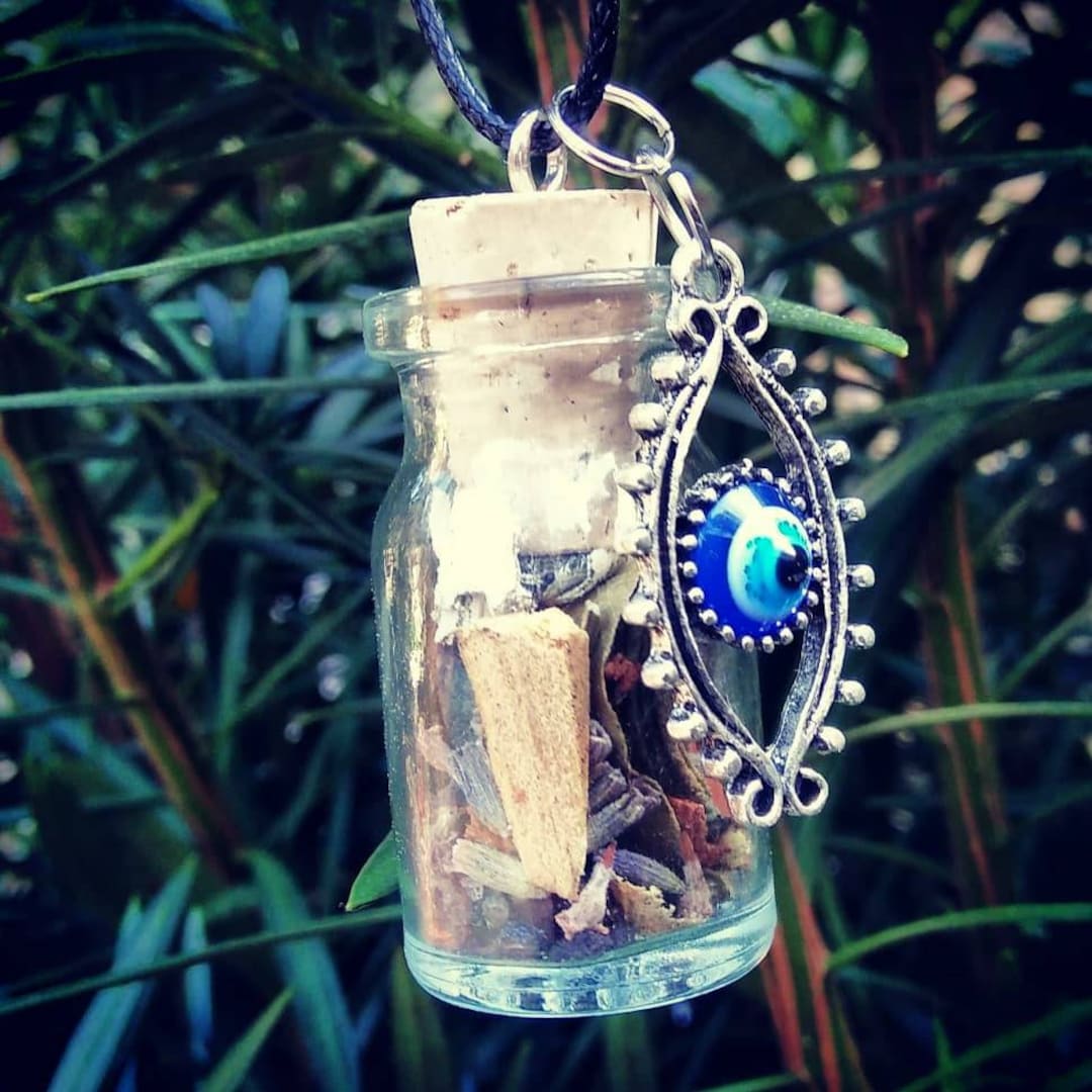 Protection Bottle, Witches Spell Bottle, Protection Bottle Necklace ...