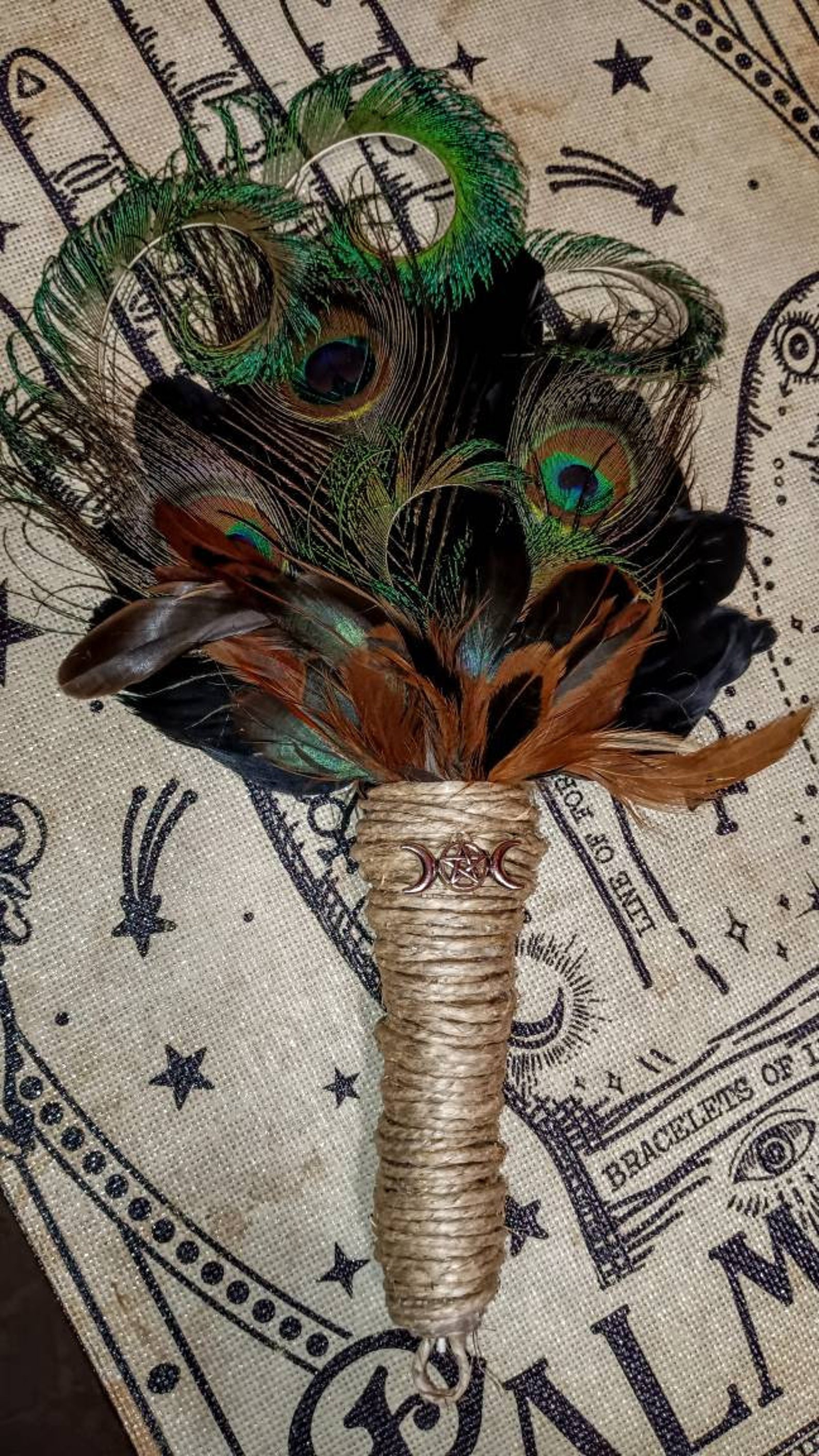 Witch's Wand Feather Smudge Wand Feather Wand Peacock - Etsy