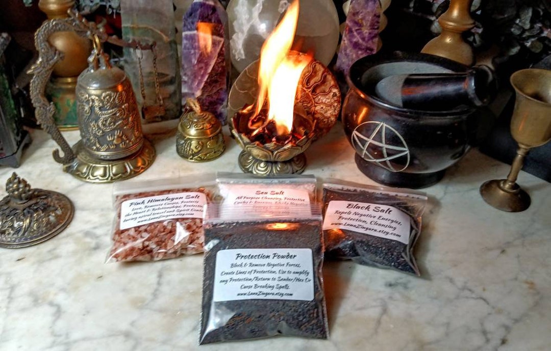 Ritual Salt and Powder Set. Ritual Black Salt, Ritual Sea Salt, Ritual ...