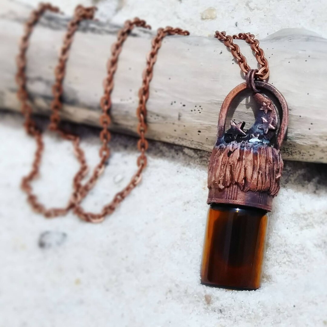 Moon Bottle Pendant, Essential Oil Pendant, Bottle Pendant, Cremation ...