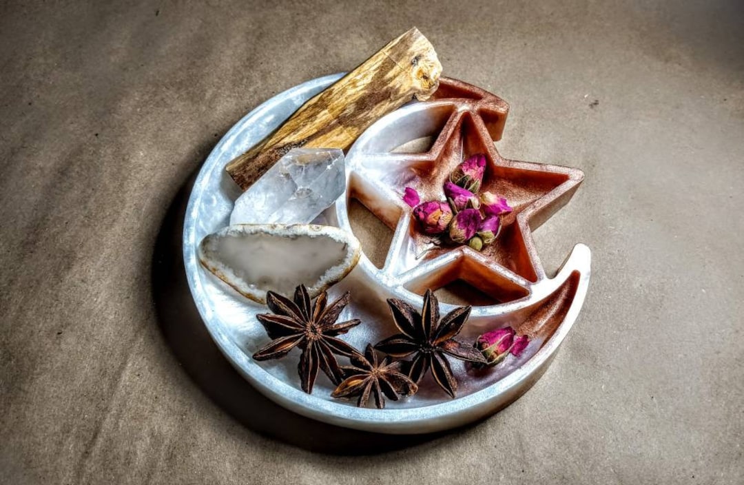 Celestial Trinket Tray, Moon and Star Tray, Celestial Altar Tray ...
