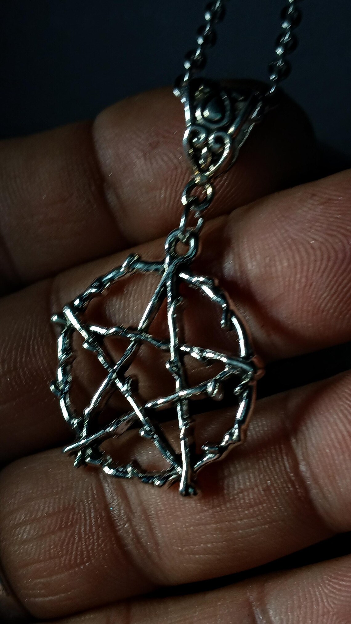 Pentacle Pendant, Pentagram Pendant, Silver Twig Pentacle, Pentacle ...