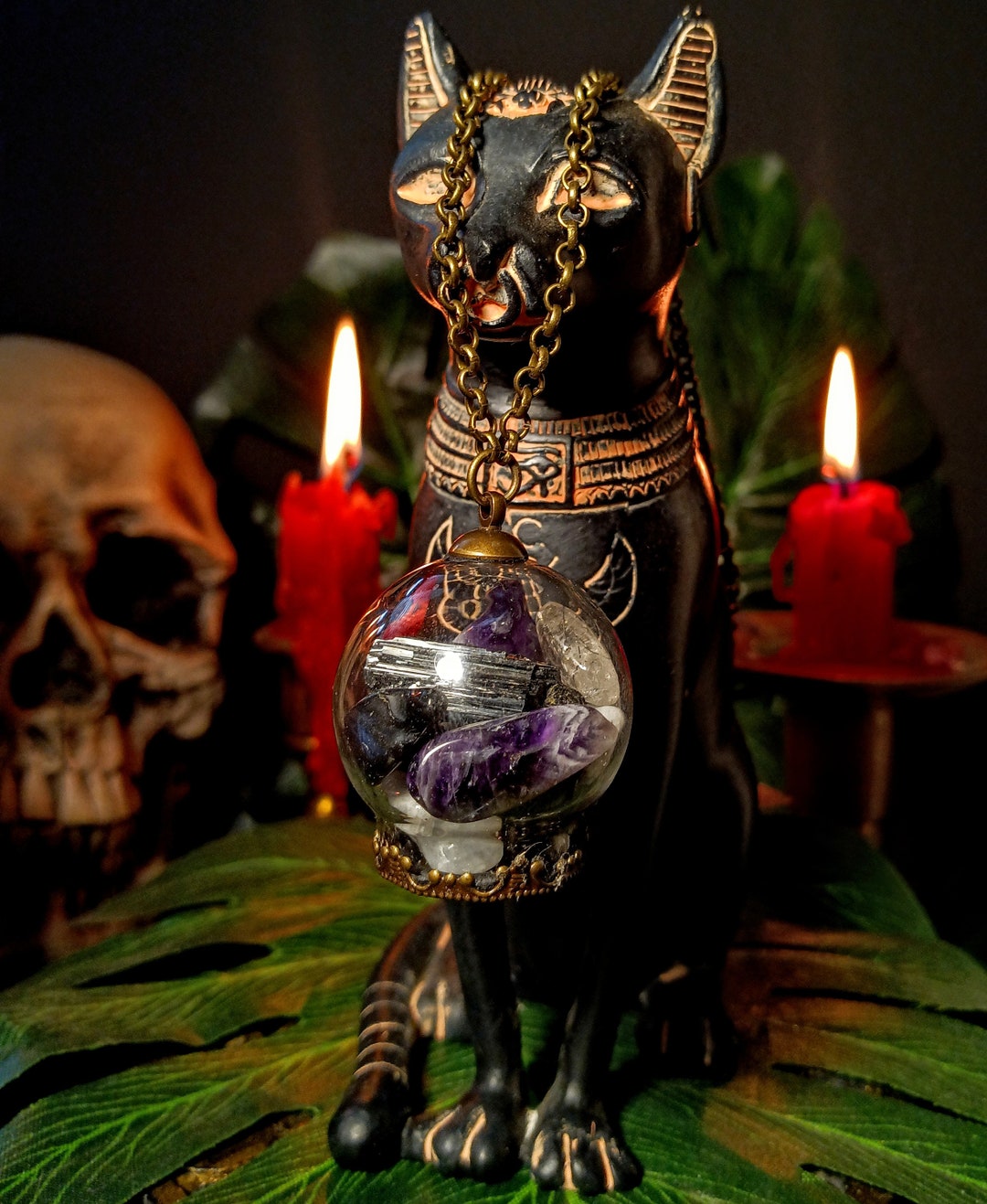 Protection Pendant, Witch Ball Pendant, Crystal Ball Pendant, Banish ...