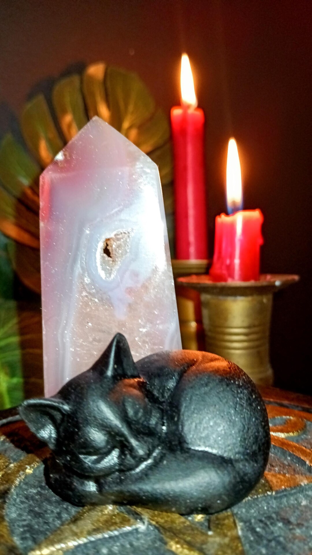 Obsidian Black Cat, Obsidian Crystal Cat, Carved Crystal Cat, Black Cat ...