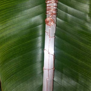 Selenite and Quartz Wand, Wrapped Selenite Wand, Selenite Magic Wand ...
