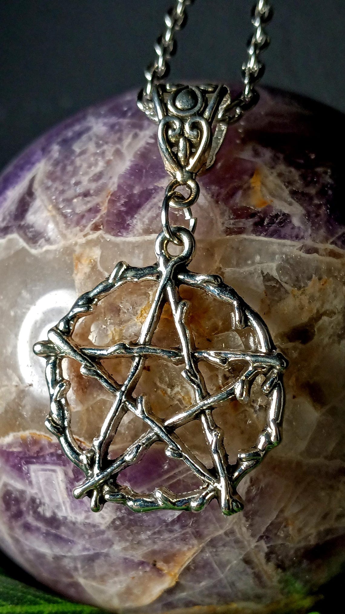 Pentacle Pendant, Pentagram Pendant, Silver Twig Pentacle, Pentacle ...