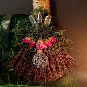 Altar Besom, Witches Besom, Celtic Witch Broom, Altar Broom, Cinnamon Broom, Crystal Witch Broom ...