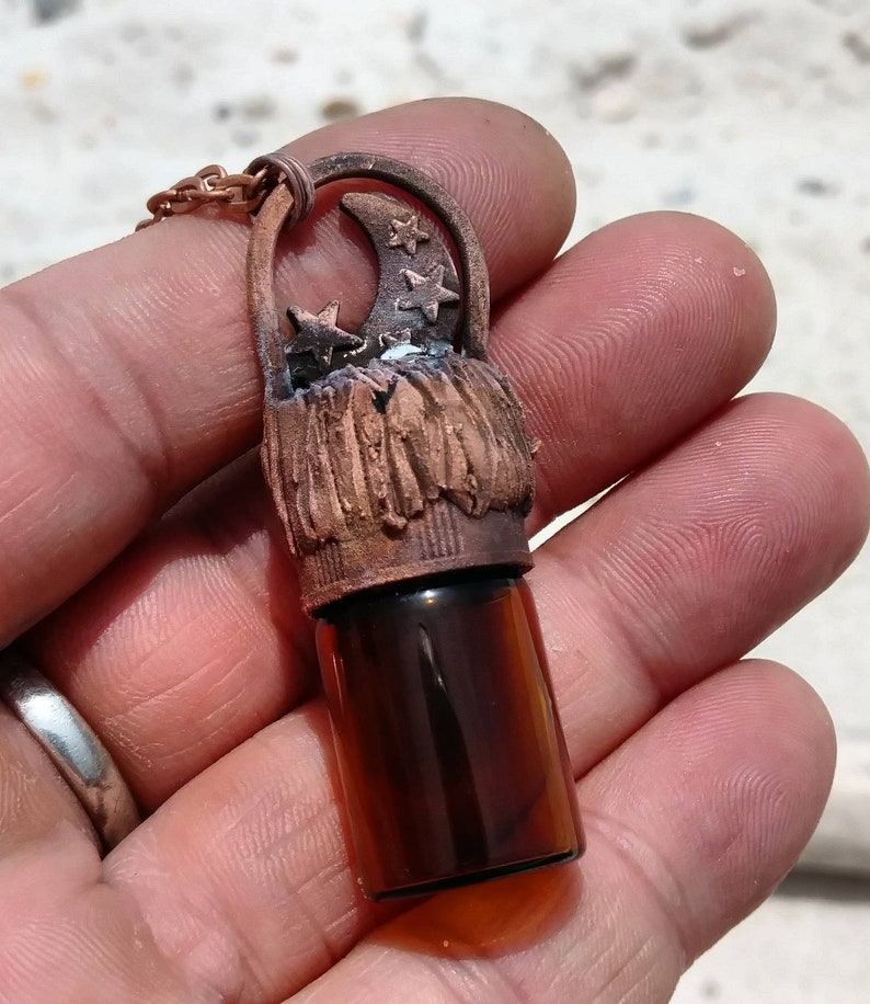 Moon Bottle Pendant Essential Oil Pendant Bottle Pendant - Etsy