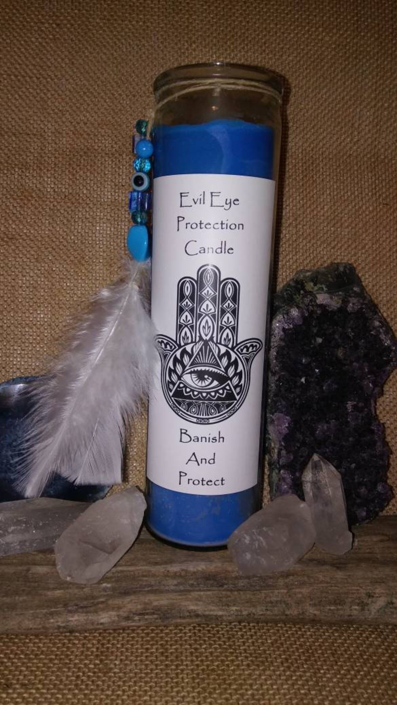 Evil Eye Candle Protection From Evil Candle Hamsa Candle - Etsy