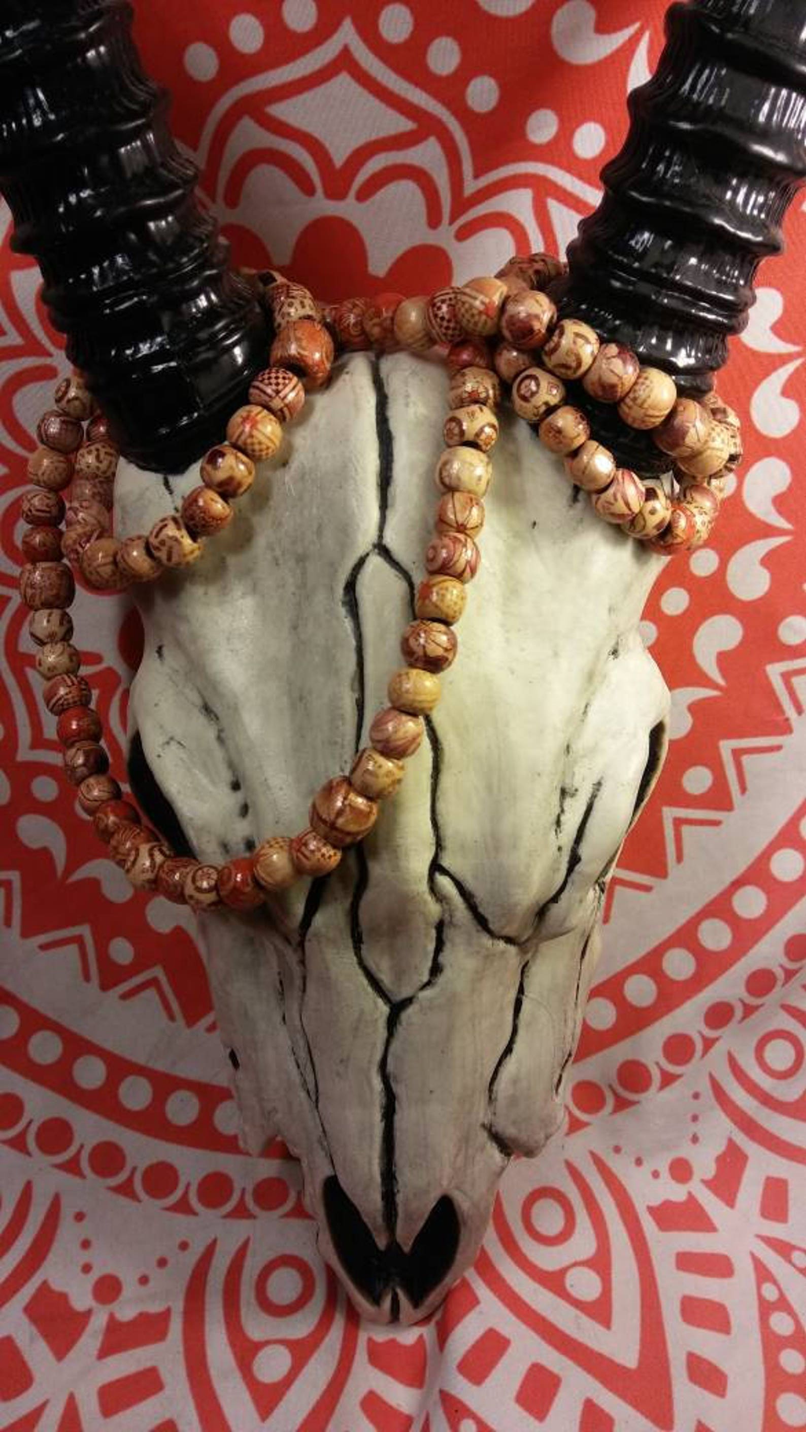 108 Bead Buddhist Mala, 108 Mala, Wooden Bead Mala, Hand Carved Prayer ...