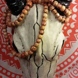 108 Bead Buddhist Mala, 108 Mala, Wooden Bead Mala, Hand Carved Prayer ...