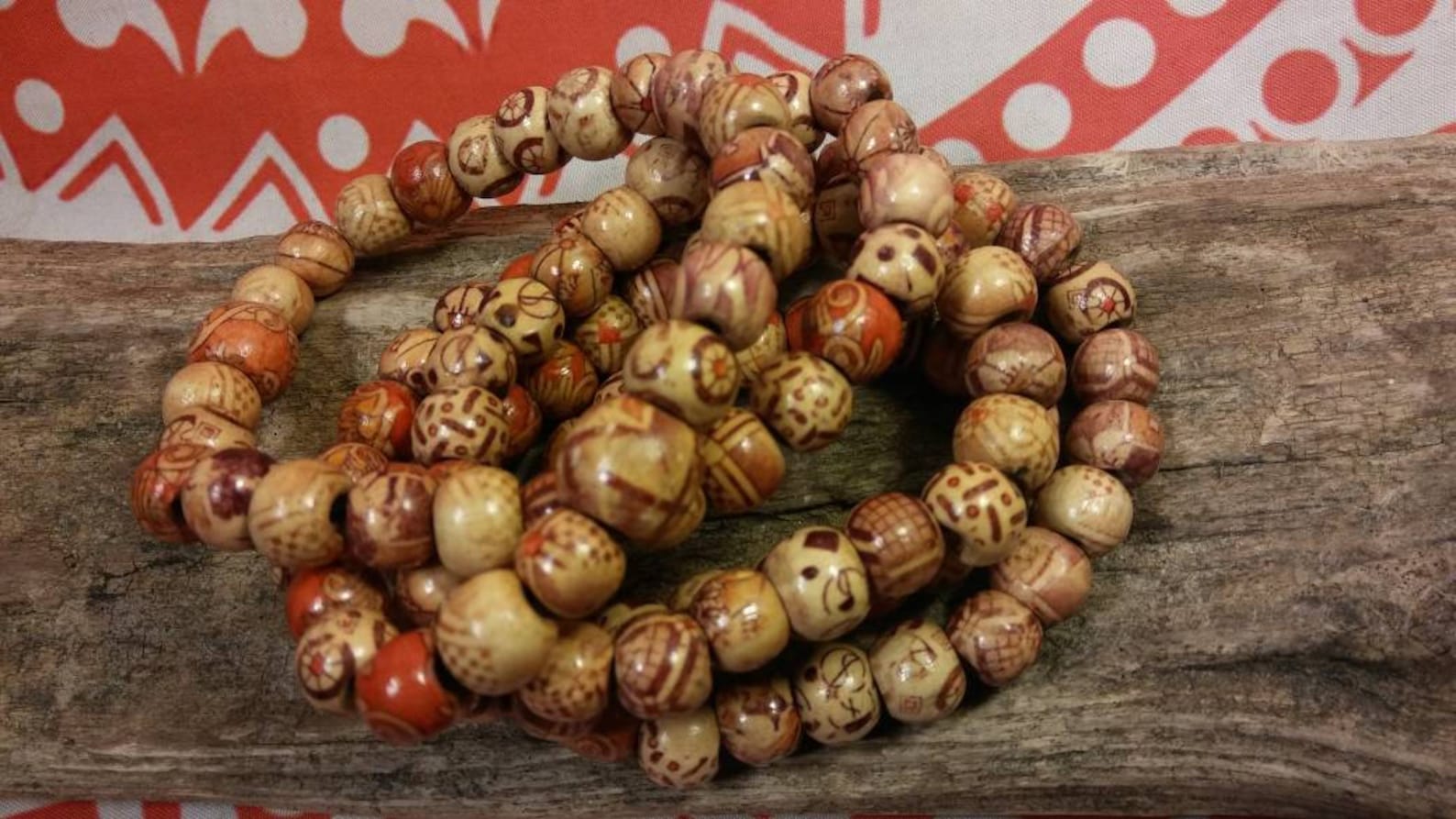 108 Bead Buddhist Mala, 108 Mala, Wooden Bead Mala, Hand Carved Prayer ...